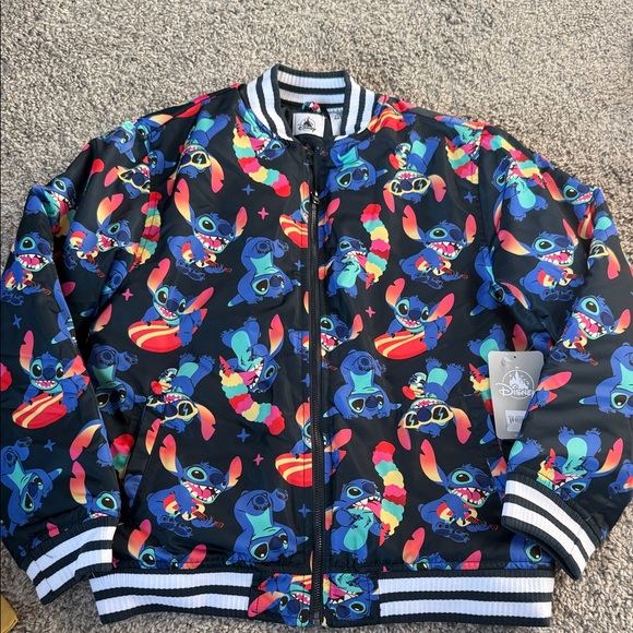 Disney | Jackets & Coats | Disney Kids Stitch Puffer Jacket Black And ...